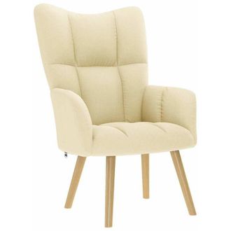 vidaXL Chaise de relaxation Cr&egrave;me Tissu Vidaxl