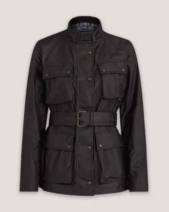 Belstaff Belstaff Veste Trialmaster pour femme Coton ciré NOIR Taille 36