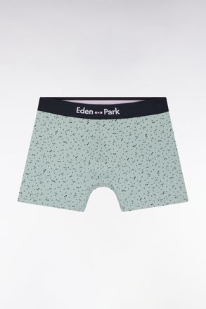 Eden Park Boxer En Jersey De Coton Stretch &Agrave; Micromotifs Gris Moyen