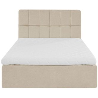 DRAWER Lit complet compress&eacute; boxspring en tissu 140x190cm - Beige - Air Nest