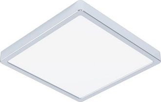 Eglo LED Deckenleuchte Fueva 5, Ø 28,5 cm, 1 flammige Aufbauleuchte, Bad-Deckenlampe aus Stahl und einer Kunststoff Leuchtfläche in Chrom, Weiß, LED Aufbau