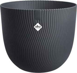 ELHO Sereh Rund 25 - Blumentopf f&uuml;r Innen und Au&szlig;en - 100% recyceltes Plastik - &Oslash; 24.5 x H 21 cm - Schwarz/Anthrazit