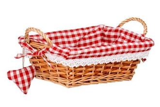 Premier Housewares Rectangle Willow Basket mit Gingham Futter - Purple rot