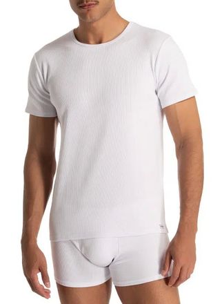Bruno Banani Herren T-Shirt wei&szlig; Baumwolle & Mix unifarben