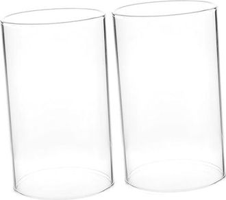 SOLUSTRE 2 Pièces Cylindrique Verre Bougeoir Protection Vent Poussière pour Bougies de Table
