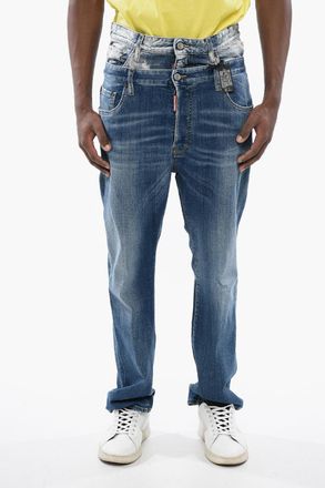 Dsquared2 Distressed Jeans BURBS with Painted Lettering Dsquared2