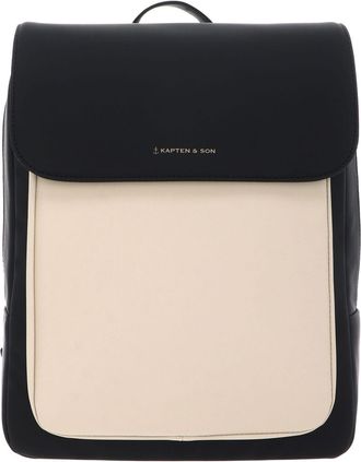 Kapten & Son Rucksack Tromso Small Cream Black 9 L | Rucksack Damen & Herren Beige-Schwarz | Tagesrucksack mit 14 Laptopfach | Backpack ideal f&uuml;r Uni, City, Arbeit