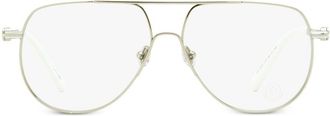 Moncler lunettes de vue ML5202 à monture pilote - Or