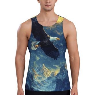 Generic D&eacute;bardeur respirant &agrave; s&eacute;chage rapide sans manches pour homme pour entra&icirc;nement &agrave; la plage S &agrave; 4XL, Pygargue &agrave; t&ecirc;te blanche 10, 3XL