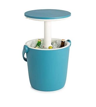 Keter K&uuml;hlbox Go Bar, mobiler 2-in-1-Getr&auml;nkek&uuml;hler und Serviertisch, ausziehbar, blau, wetterfest