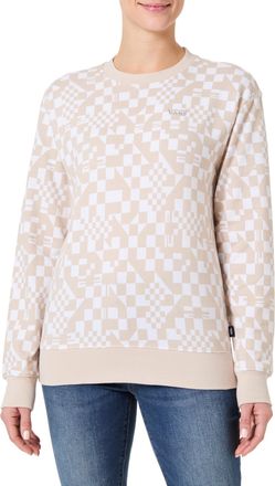 Vans Damen Decco Checker Crew Fleece-b Sweatshirt, beige, M