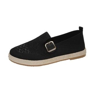 Generic Chaussures de course &agrave; pied en tricot respirant pour femme - Bout rond - Couleur unie - L&eacute;g&egrave;res et confortables - Chaussures de marche d&eacute;contract&eacute;es -