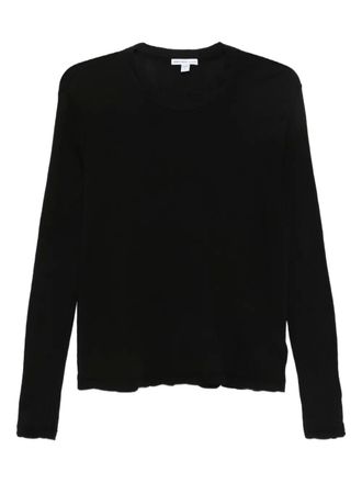 James Perse haut crop à manches longues - Noir