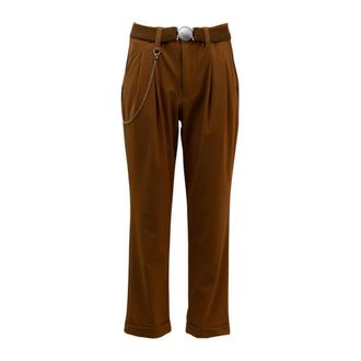 High Cropped Hosen - - Trousers - Damen - Braun - XL