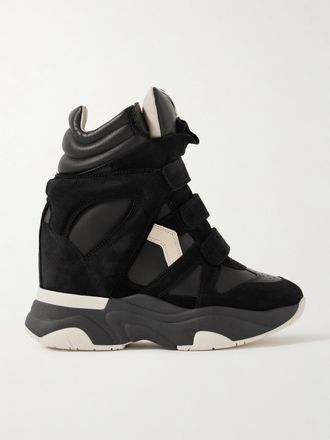 Isabel Marant Balskee Sneakers Aus Leder Und Veloursleder Mit Keilabsatz - Schwarz