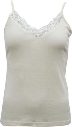 Engel Débardeur pour femme avec dentelle, 70 % laine, 30 % soie, naturel, naturel, 36-38