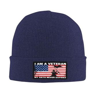 Generic Je suis Un Ancien Combattant, Mon Serment NExpire Jamais. Unisex Skull Cap Coupe-Vent Bonnets Hiver &Eacute;lastique Bonnet De Trawler pour Toutes Les Saison