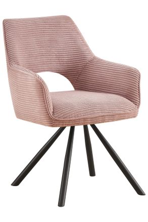 Homin Armlehnstuhl, Pink, Metall, Textil, Drehkreuz, 60x85x63 cm, Stoffauswahl, inklusive Armlehnen, Sitzfläche 180° drehbar, automatische
