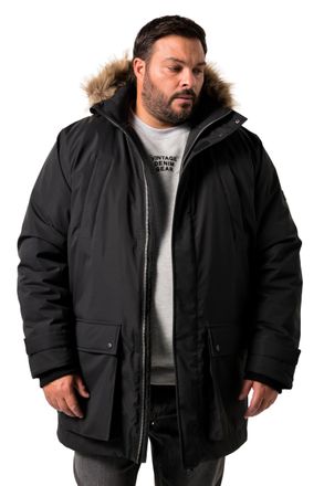 Men Plus Herren große Größen Übergrößen Menswear L-8XL Men+ Funktions-Parka, Kapuze mit Webpelz, bis 8 XL schwarz 4XL 842619100-4XL