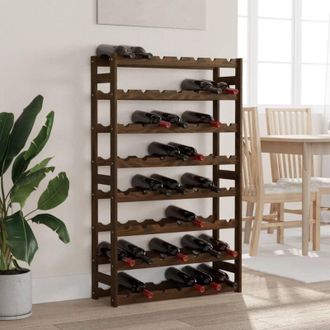 vidaXL Weinregal f&uuml;r 56 Flaschen Braun Massivholz Kiefer Vidaxl