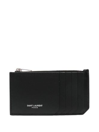 Saint Laurent Kartenetui mit Logo-Stempel - Schwarz