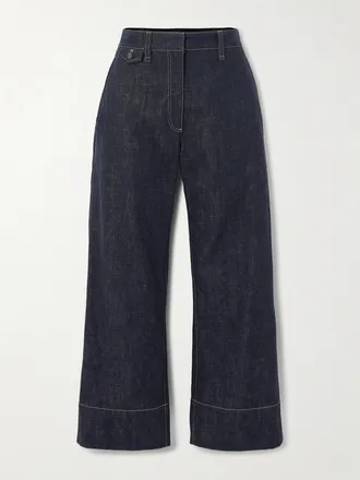 Brunello Cucinelli Jean Large Raccourci Taille Mi-haute - Bleu