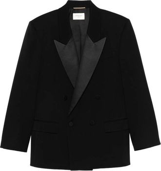 Saint Laurent Double-breasted Peak-lapel Blazer