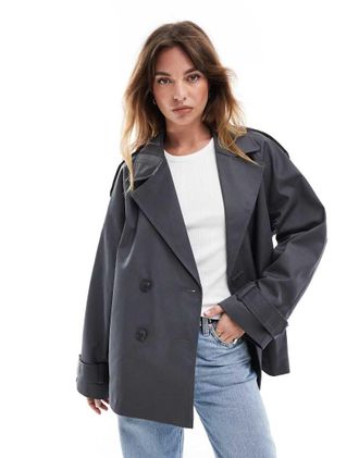 Asos Trench-coat court - Anthracite-Gris
