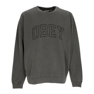 Obey Leichter Crew Neck Sweatshirt Pigment Schwarz - - Sweatshirts & Hoodies - Herren - Grau - XL