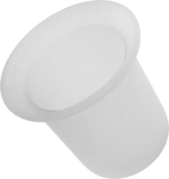 DOITOOL Toilet Bowl Brush Holder, White Glass Toilet Brush Holder Storage for Bathroom, 4.44x4.13x4.13in