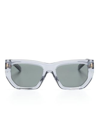 Gucci lunettes de soleil &agrave; monture rectangulaire - Gris
