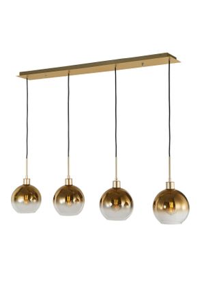 Dieter Knoll Collection H&auml;ngeleuchte, Gold, Metall, Glas, Uni,Uni, rechteckig,rechteckig, 20x150x122 cm, RoHS, CE, Lampen & Leuchten, Innenbeleuchtung, H&auml;ngelampen, Pendelleu