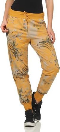 Malito more than fashion Malito Boyfriend Pantalon Baggy Harem Aladin Yoga Twist 83728 Femme Taille Unique (Jaune)