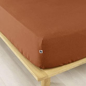 Someo Drap Housse Flanelle Orange 140x190 cm