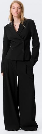 Weekday Blazer ajusté à double boutonnage - Noir