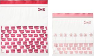 IKEA Ikea, Istad wiederverschließbare Gefrierbeutel, 25 Stück, 1,2 Liter + 25 Stück à 2,5 l, Lebensmittelqualität, lila, 50 Stück