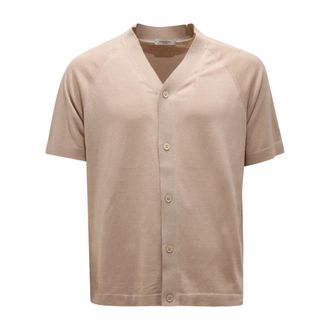 Paolo Pecora Cardigan Seidenmischung Kurzarmpullover - - Knitwear - Herren - Beige - XL