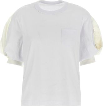 sacai Femme, Tops, Blanc, Taille: 40 FR T-shirt Ballon