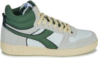 Diadora Magic Basket Demi Cut Suede Leather, Chaussures Mode Casual Sport, White Green, 40.5 EU