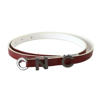 Costume National Mode Leder G&uuml;rtel Maroon Schnalle - - Accessories - Damen - Rot - ONE SIZE
