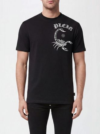 Philipp Plein Einfarbiges Baumwoll-T-Shirt mit kontrastierendem Logo