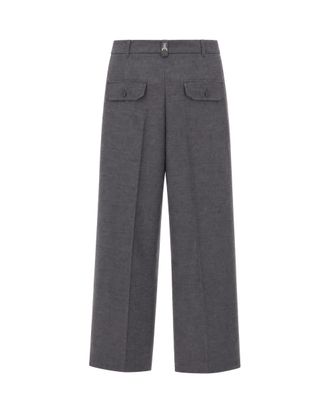 Patrizia Pepe Tailored Grey Flannel Lyocell Trousers - Gray