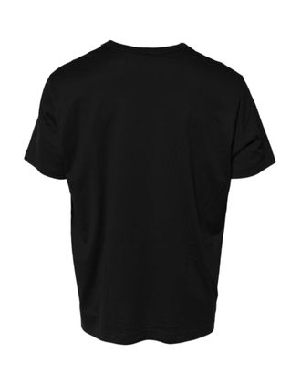 Dolce & Gabbana Mens Black Chain Necklace Cotton Crewneck T-Shirt