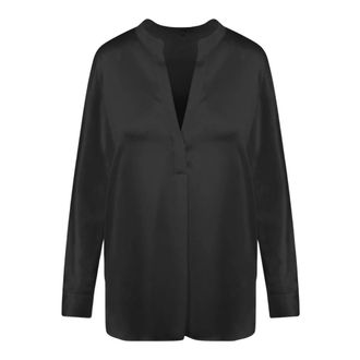 Vince Femme, Blouses et Chemises, Noir, Taille: 40 FR Blouse en soie col V