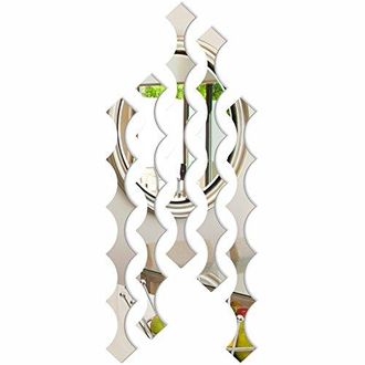 FlexiStyle Dekorativer Spiegel Waves b, Modernes Design Dekoration, 3mm Acryl-Spiegel aus der EU, Wohnzimmer, Schlafzimmer, Flur, unzerbrechlich, DIY-Heimtextili