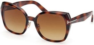 Tom Ford Femme, Accessoires, Brun, Taille: 58 MM Lunettes de soleil Plum