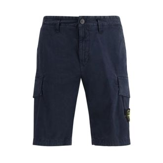 Stone Island Bermuda en coton - Homme - Shorts - Bleu - Taille: W34