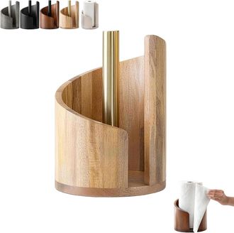 Generic Mountain Papierhandtuchhalter,Arbeitsplatte Holz K&uuml;chenrollenhalter mit Metallhalterung,Mountain Paper Towel Holder,Spiral-Design,K&uuml;chenpapierrollenst