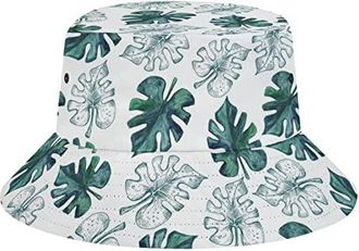 Generic Motif De Feuilles De Palmier-1 Chapeau De Pêcheur Léger Chapeaux De Visière Pliable Casquettes Visières pour Été Hommes Sports