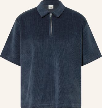 Ichi Cord-Poloshirt Ihkate blau